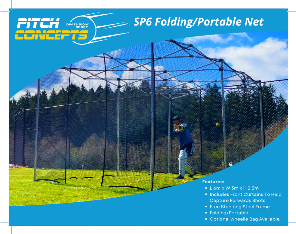 Pitch Concepts SP6 Folding/Portable Cricket Net – Orange Sports Aus